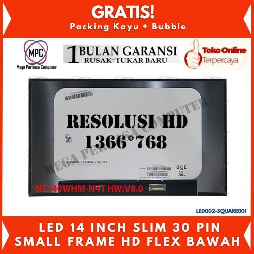 14 Inch Slim Laptop Led 30 Pin Small Frame HD | Shopee Malaysia