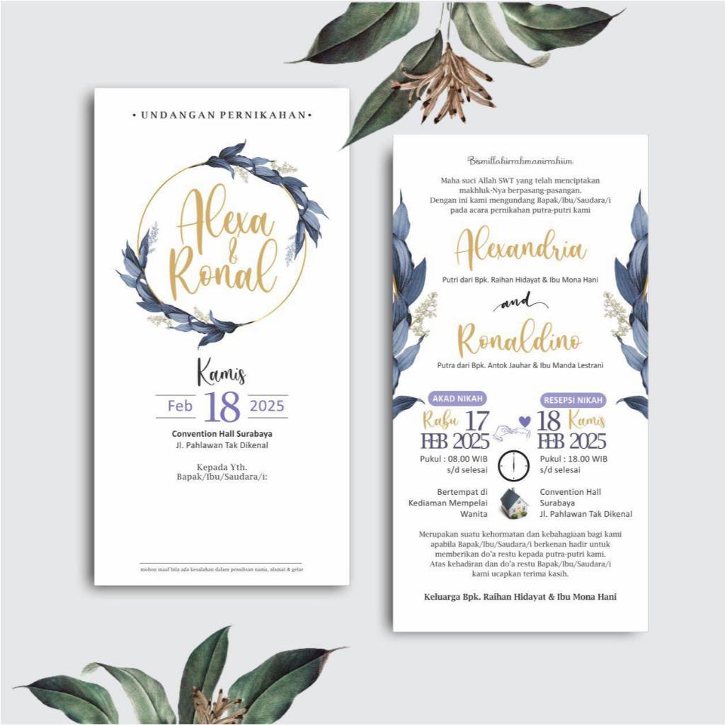 One SHEET ALTERNATIVE WEDDING INVITATION | Shopee Malaysia