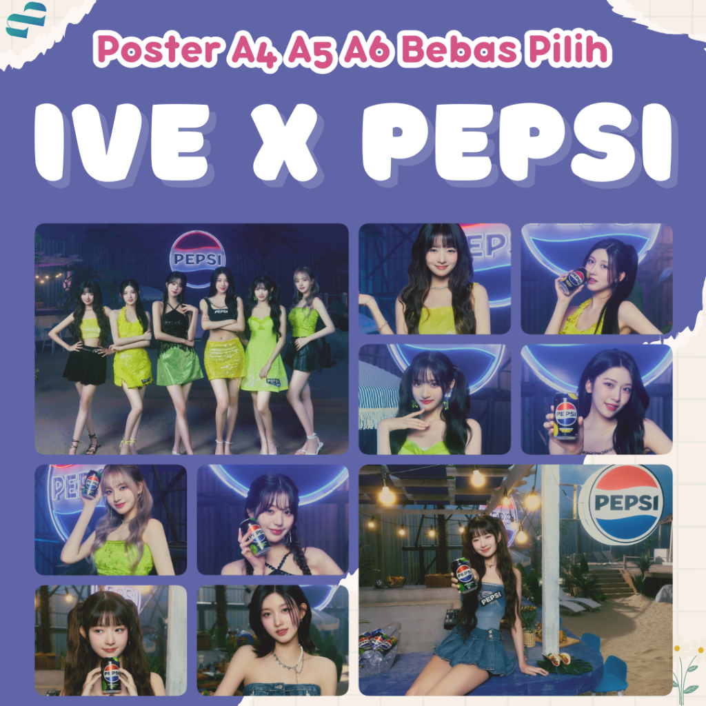 Ive x PEPSI Poster - Kpop A4 A5 A6 Poster | Shopee Malaysia