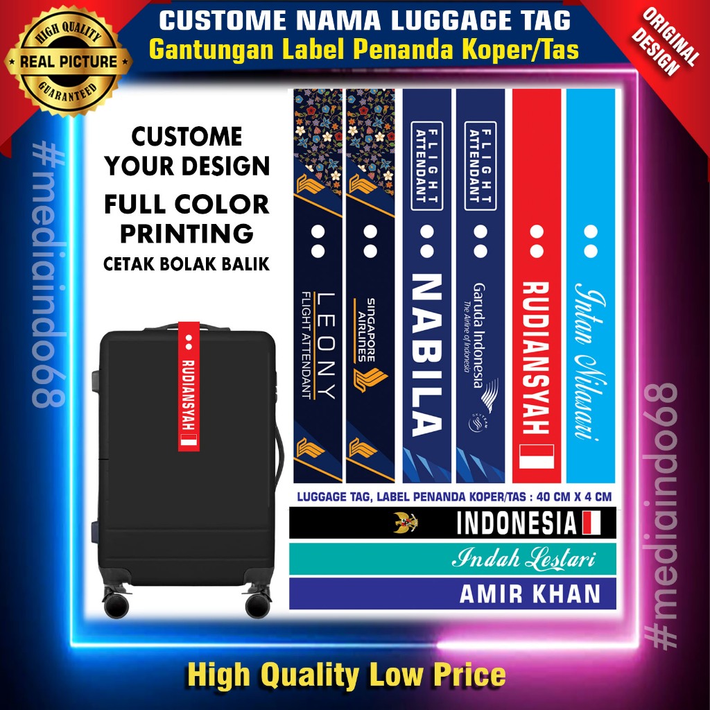 Luggage TAG/NAME LUGGAGE TAG/Bag/Suitcase Marker LABEL (Custom NAME TAG ...