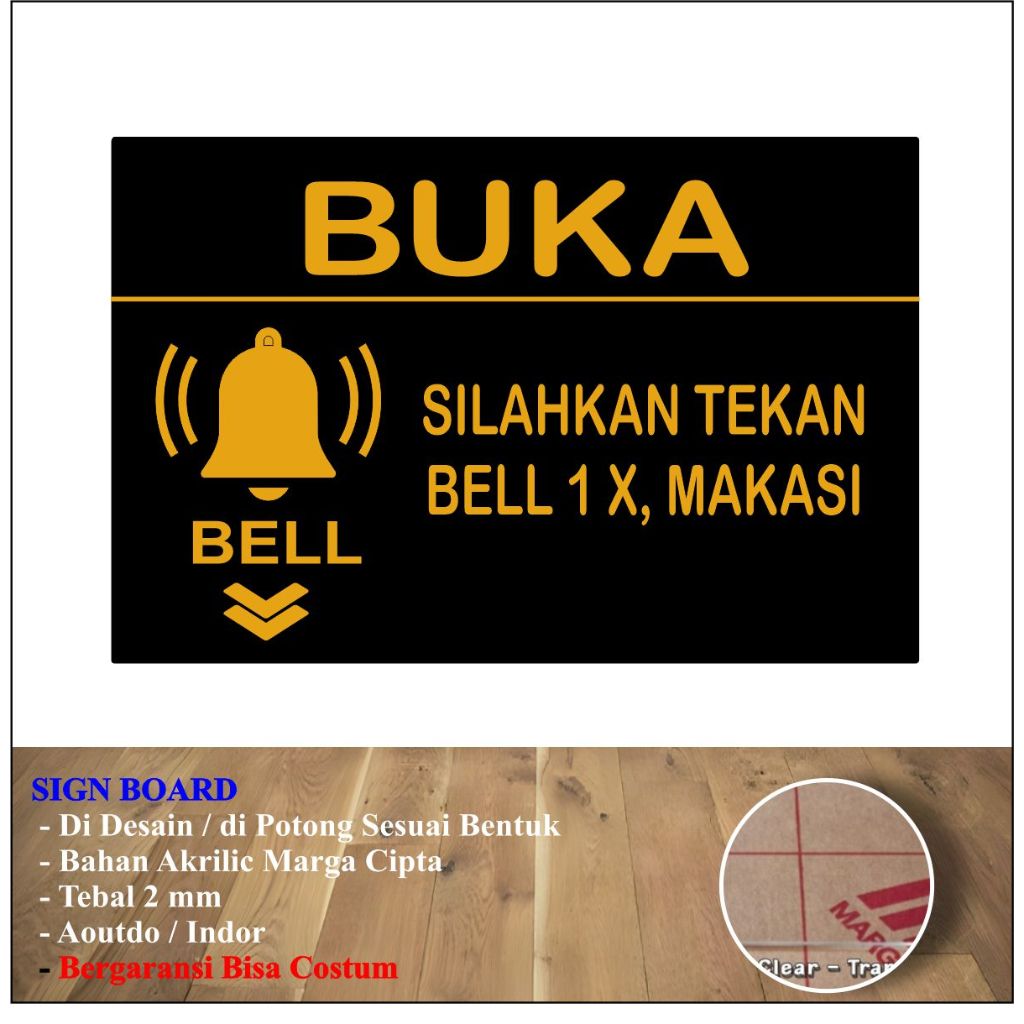 Acrylic OPEN BELL PRESSURE PLEASE 1 TIME ACRYLIC STICKER | Shopee Malaysia