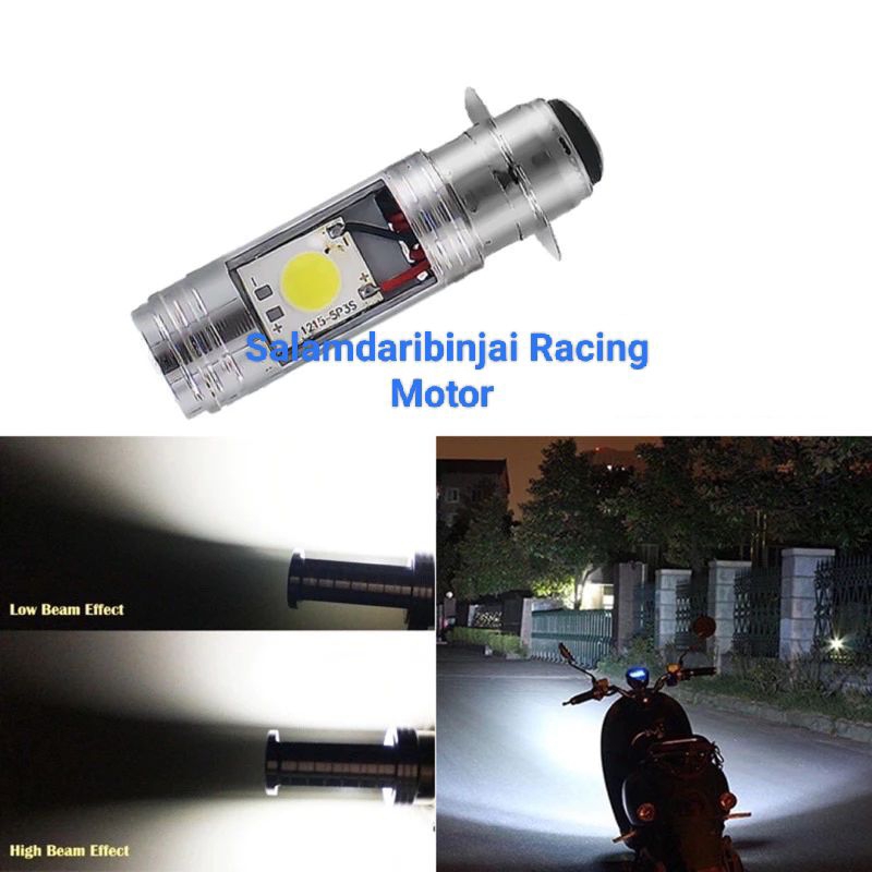 CAHAYA PUTIH MATA Led Headlight Bulb H6 2 Eyes Bright White Light Super ...