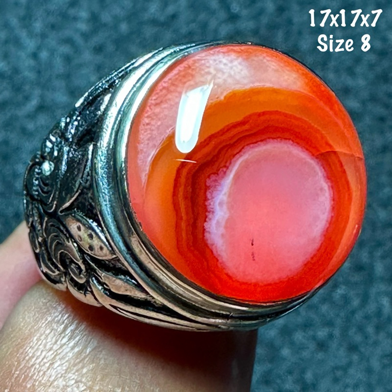 Yemeni Puser Crystal Natural Agate Ring (original Natural) | Shopee ...