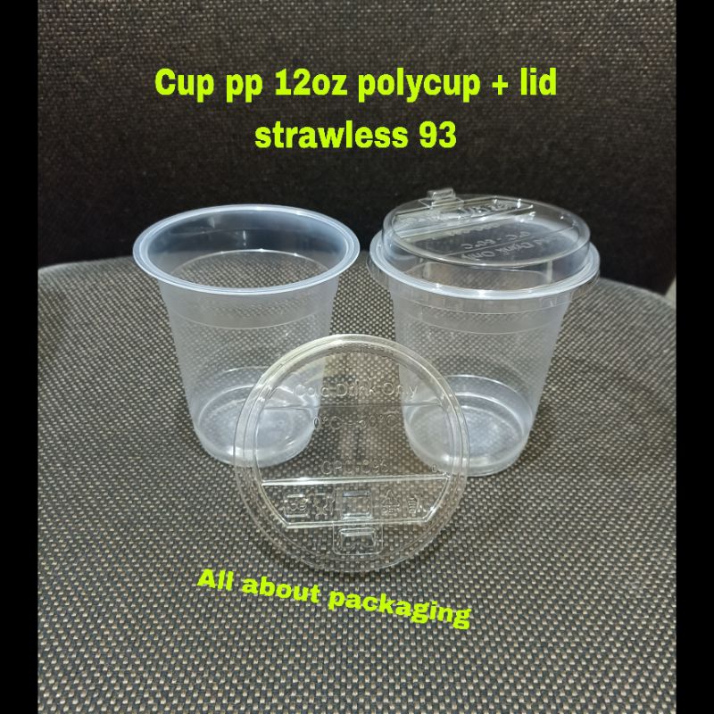 Pp 12oz cup+strawless lid 93+12oz pp Plastic cup+strawless tutip 93 ...