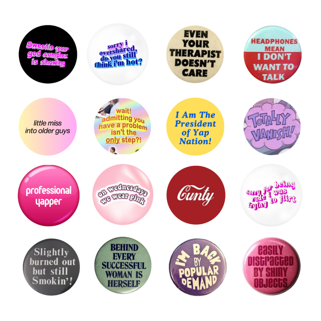 [5] Pin BUTTON 44mm shezslay - girly pop, pastel, pink, yapper, deco ...