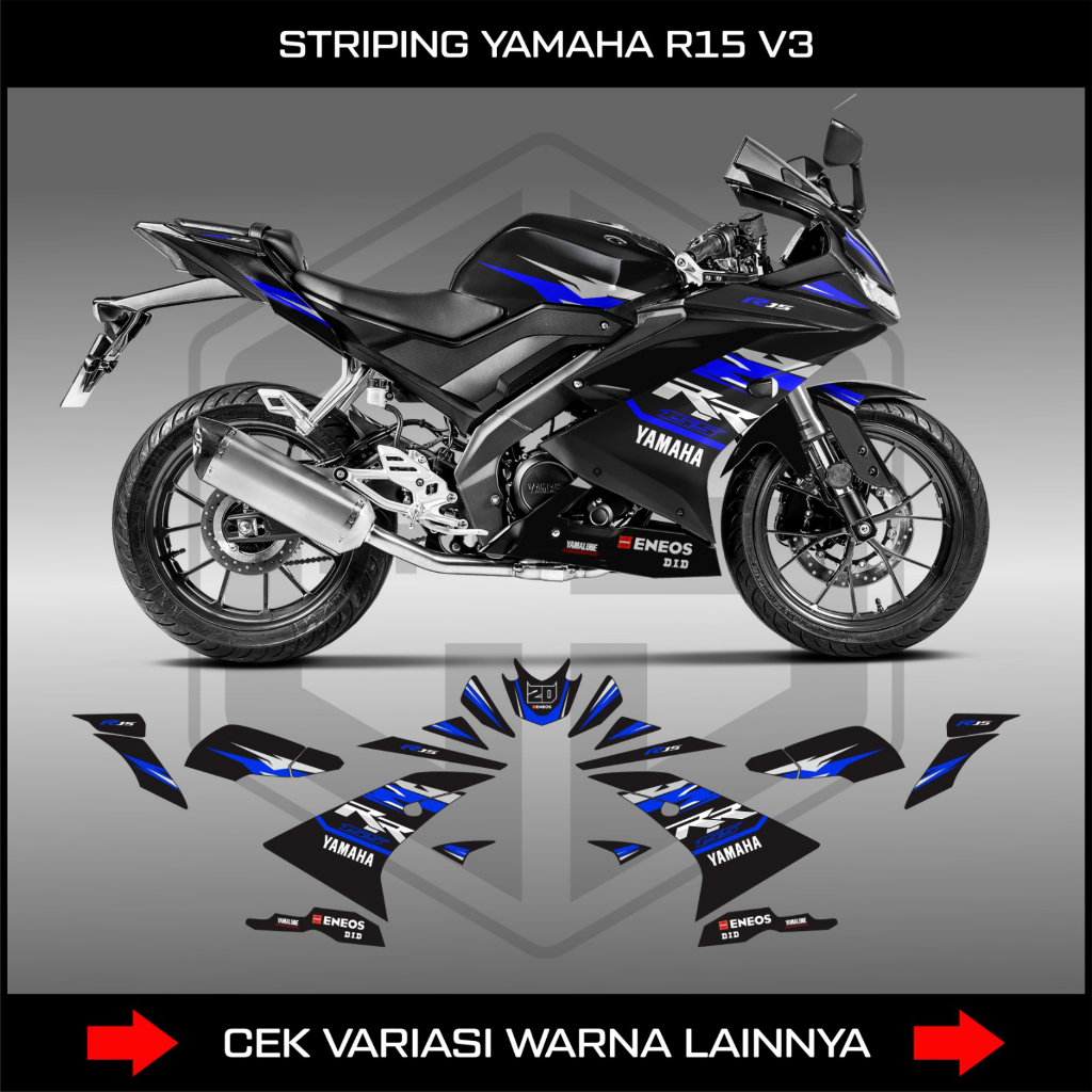 Striping YAMAHA YZF R15 V3 LIVERY KRT RR / STICKER DECAL R15 V3 / STOCK ...