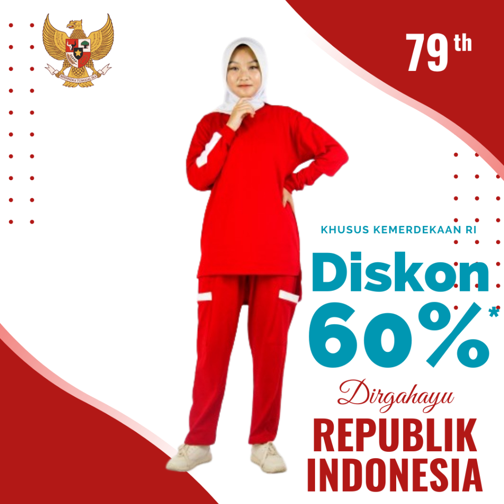 MERAH PUTIH The Latest Muslim Women's Sports T-Shirt Suits For Women ...