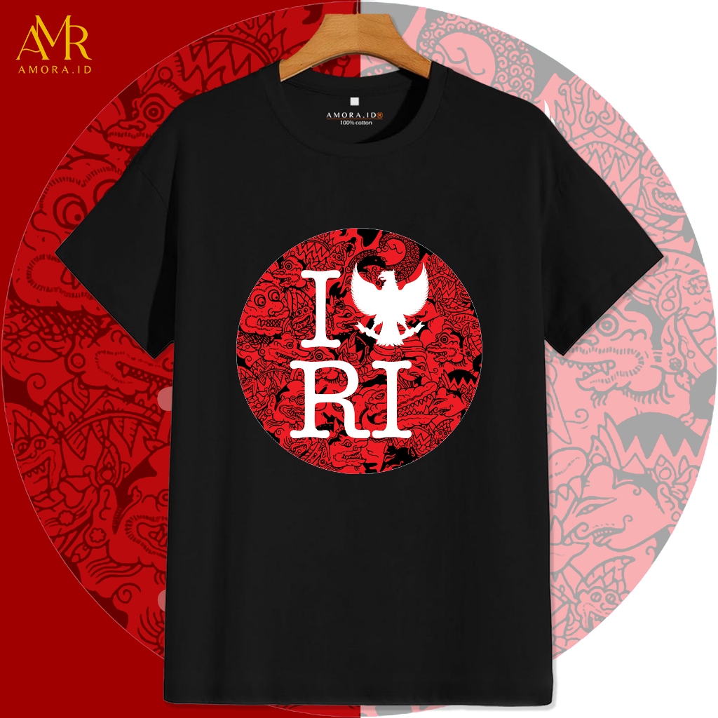 T-shirt I LOVE INDONESIA INDONESIA MERDEKA I LOVE INDONESIA COMBED ...