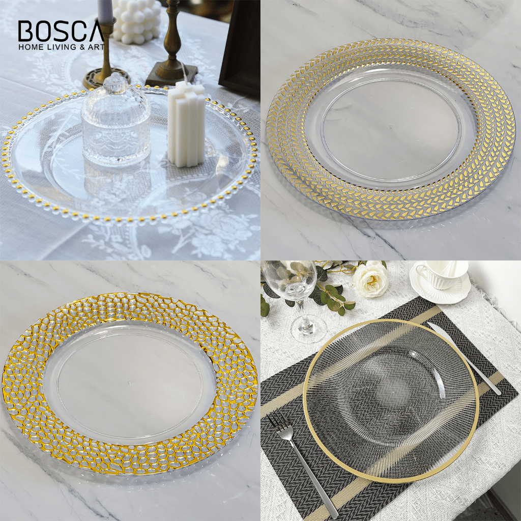 Bosca Living - Gold Charger Plate 1 / Tableware Dinner Plate Coaster ...