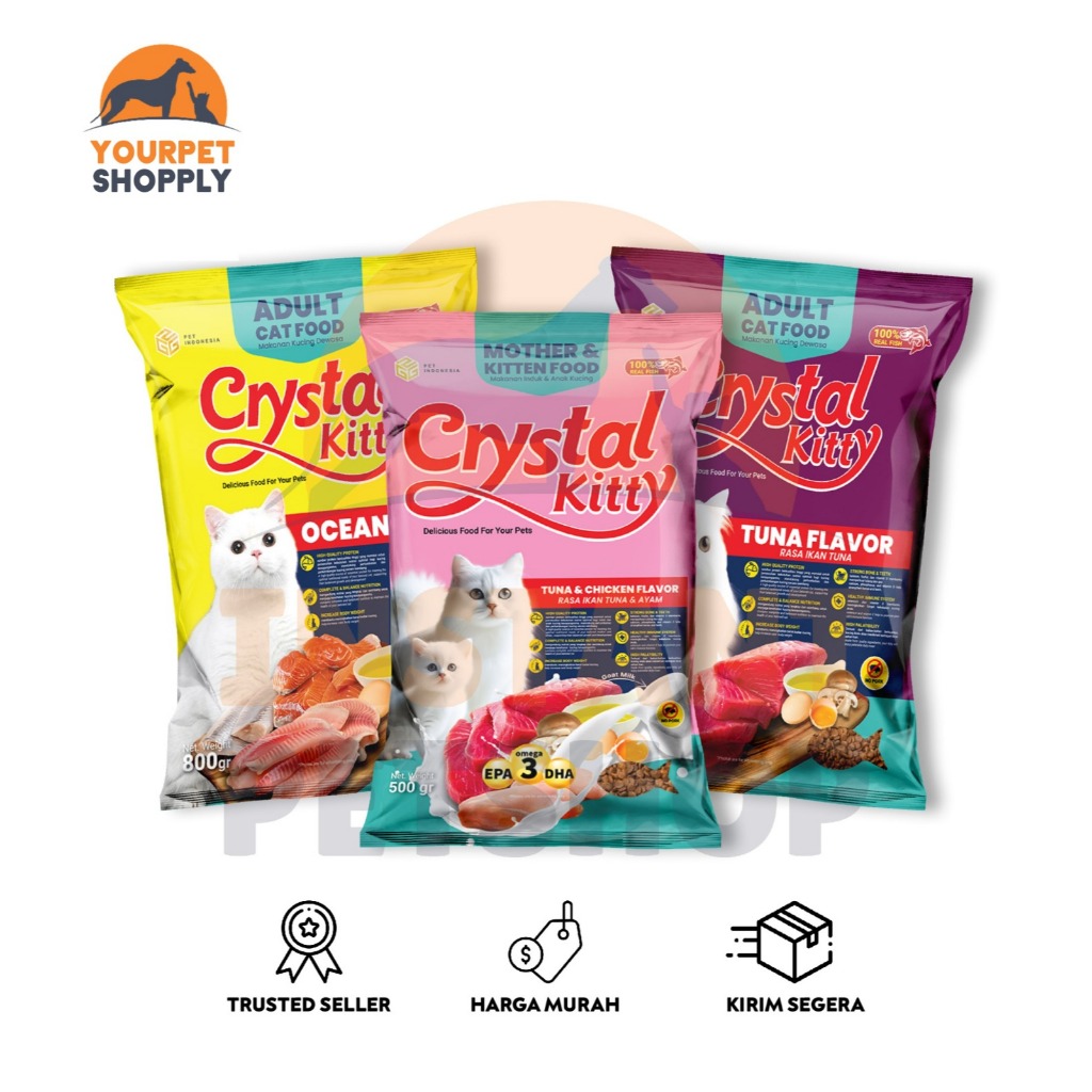 Crystal Kitty Cat Food Dry Freshpack 800gr All Variant Dry Cat Food ...
