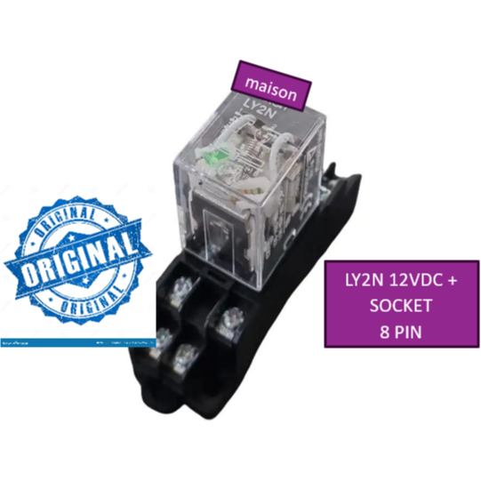 Ly2n 12vdc relay Set + Socket - 8 pin / ly2n 12v / ly2 12vdc | Shopee ...