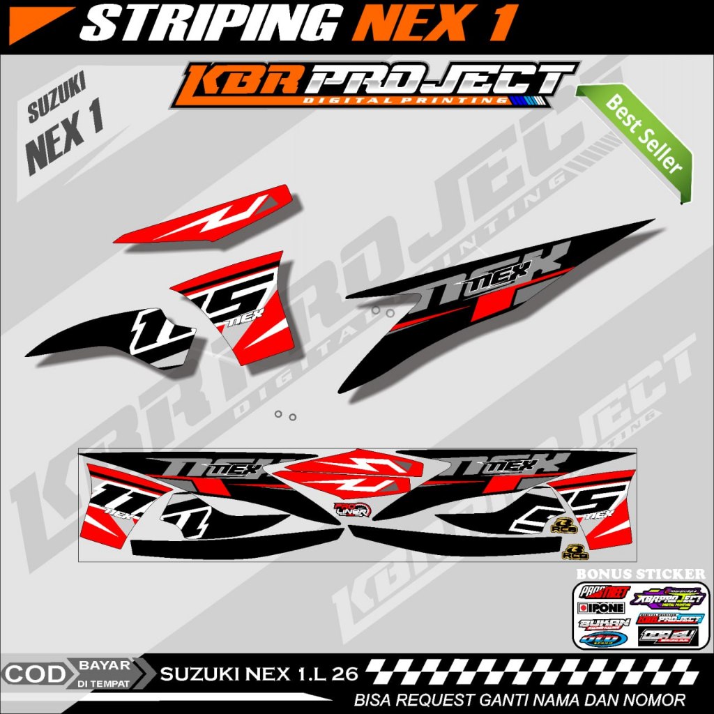 Nex 1 Cool Motorcycle STRIPING Sticker NEX Variation Trim 1 SUZUKI ...