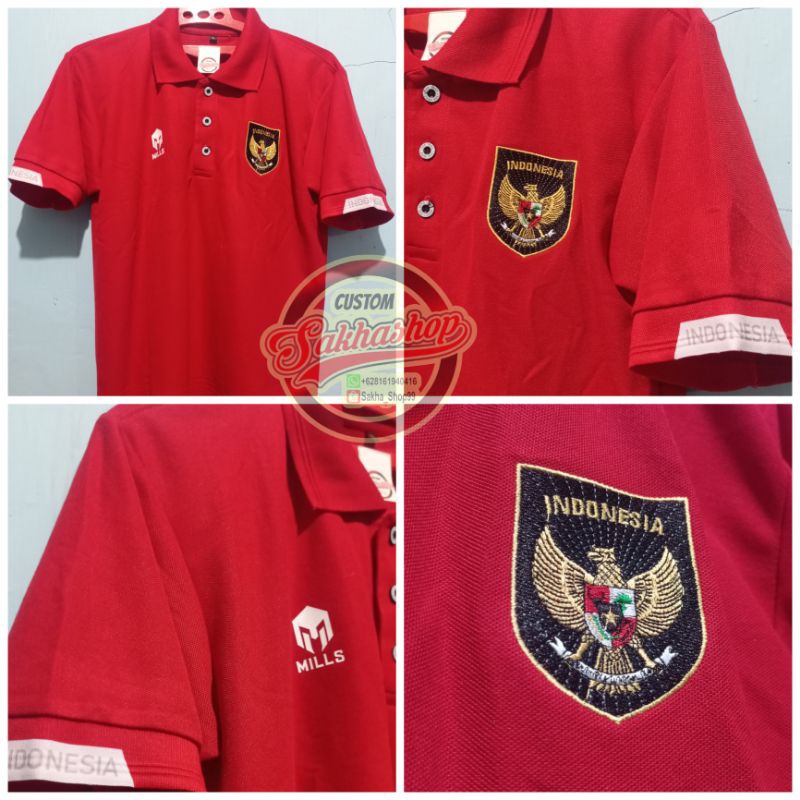 Indonesia NATIONAL TEAM polo 2022 EMBROIDERED LOGO/OFFICIAL NATIONAL ...
