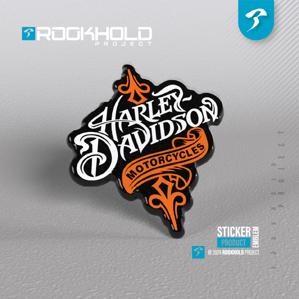 Harley Davidson Emblem Sticker | Embossed Harley Davidson V2 Sticker ...