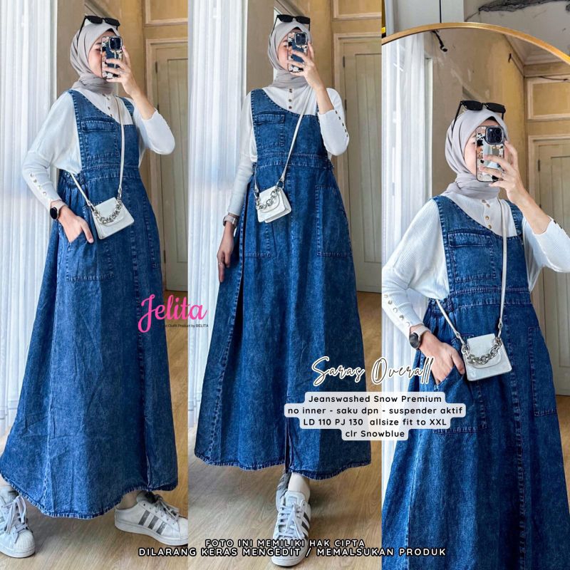 Saras overall BY JELITA/overall jeans/overall Women | Shopee Malaysia