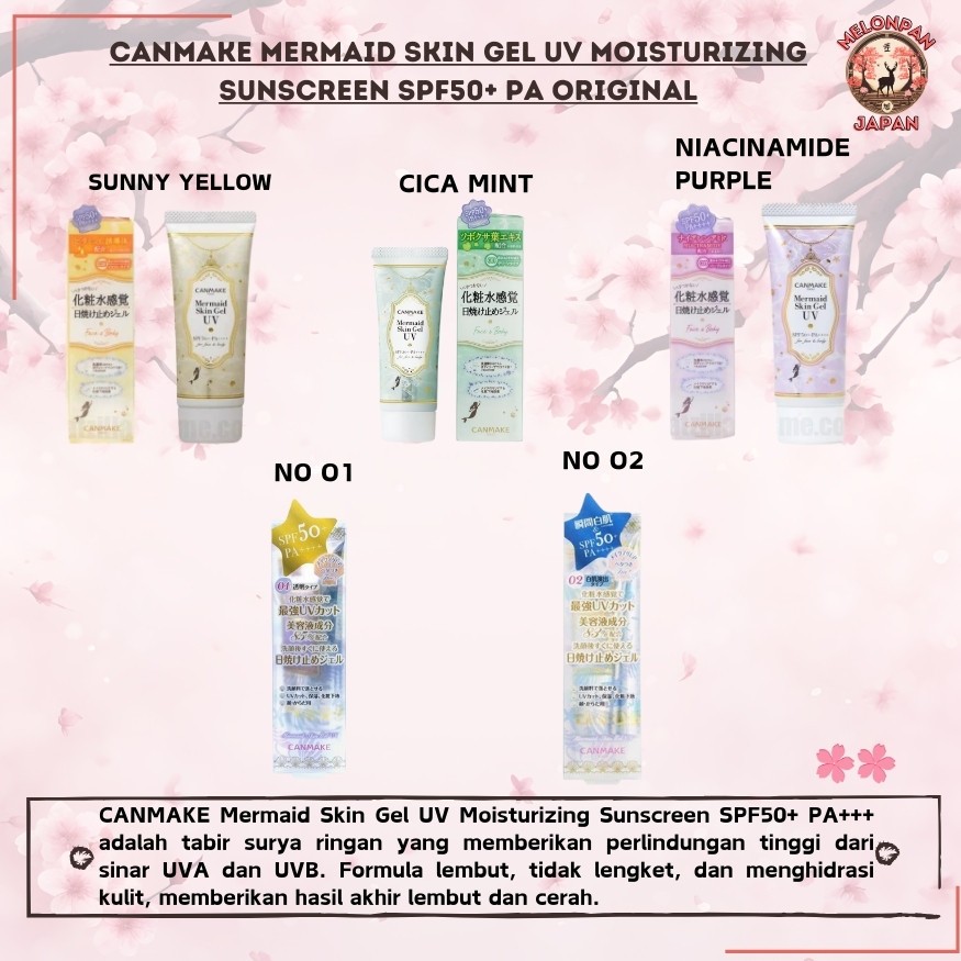 Canmake Mermaid Skin Gel UV Moisturizing Sunscreen SPF50+ PA ORIGINAL | Shopee Malaysia