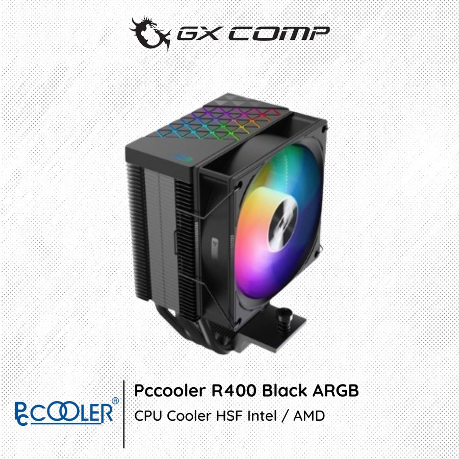 Pccooler R400 Black ARGB | Cpu Cooler HSF Intel/AMD | Shopee Malaysia