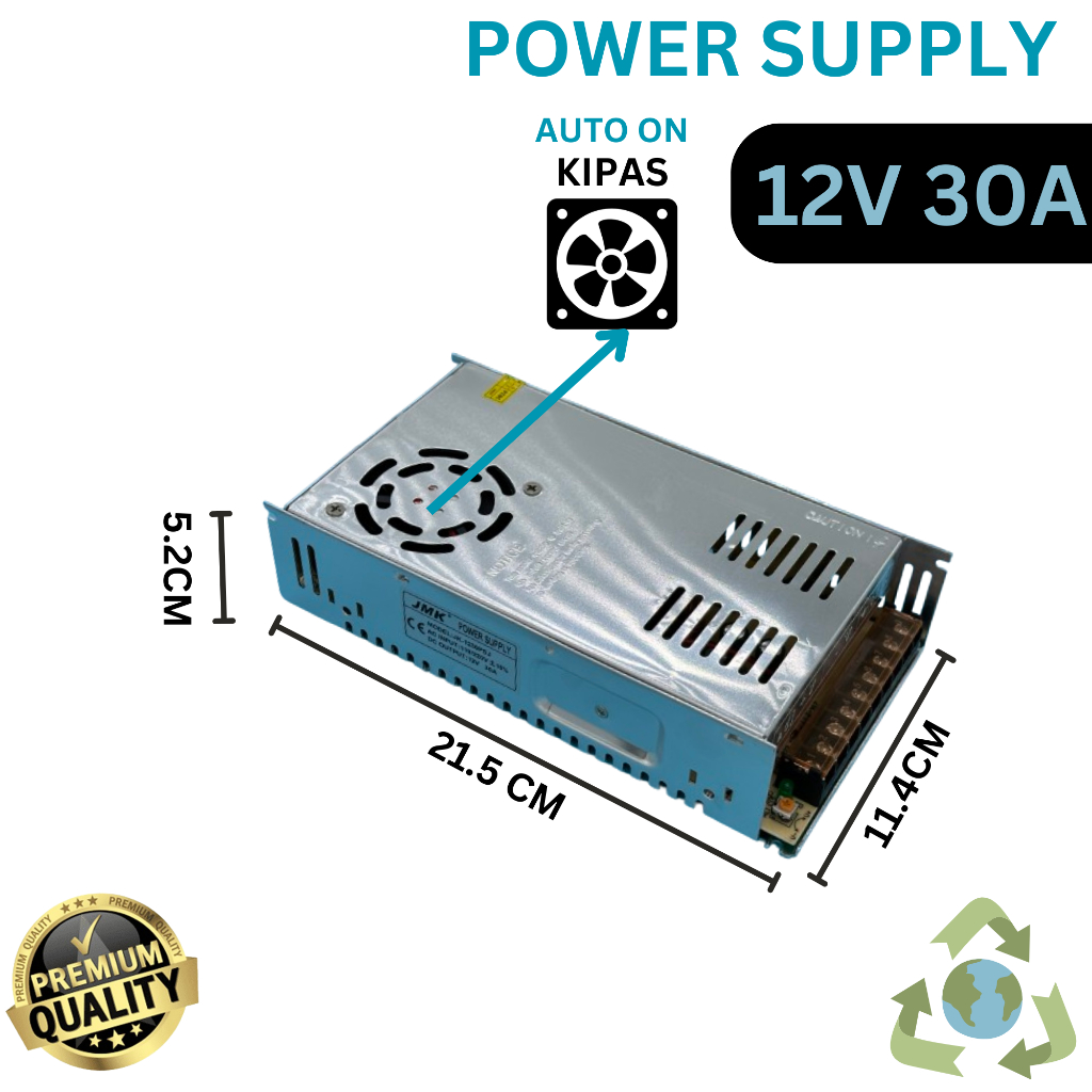 Power supply adapter 12V 20A / 30A psu cctv net led ac input 220v to ...