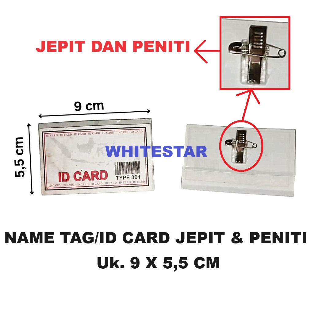 Id card / name tag clip and safety pin (9 x 5,5 cm) | Shopee Malaysia