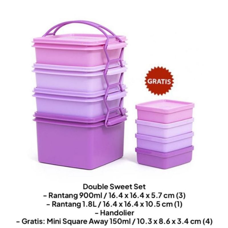 Tupperware Double Sweet Set with Free | Shopee Malaysia