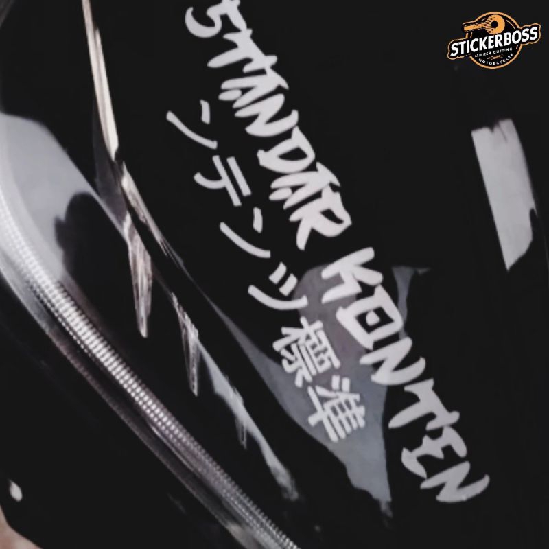 HITAM PUTIH Motorcycle Sticker Standard Japanese Content White Hologram ...