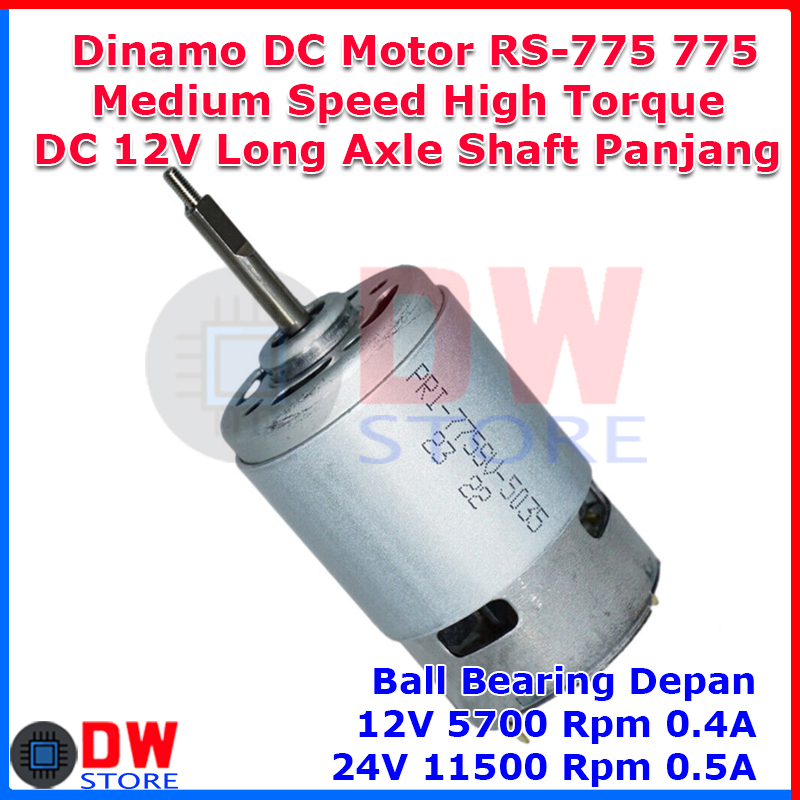 Dynamo DC Motor RS-775 775 DC 12V - 24V Axle Long Shaft Axle | Shopee ...