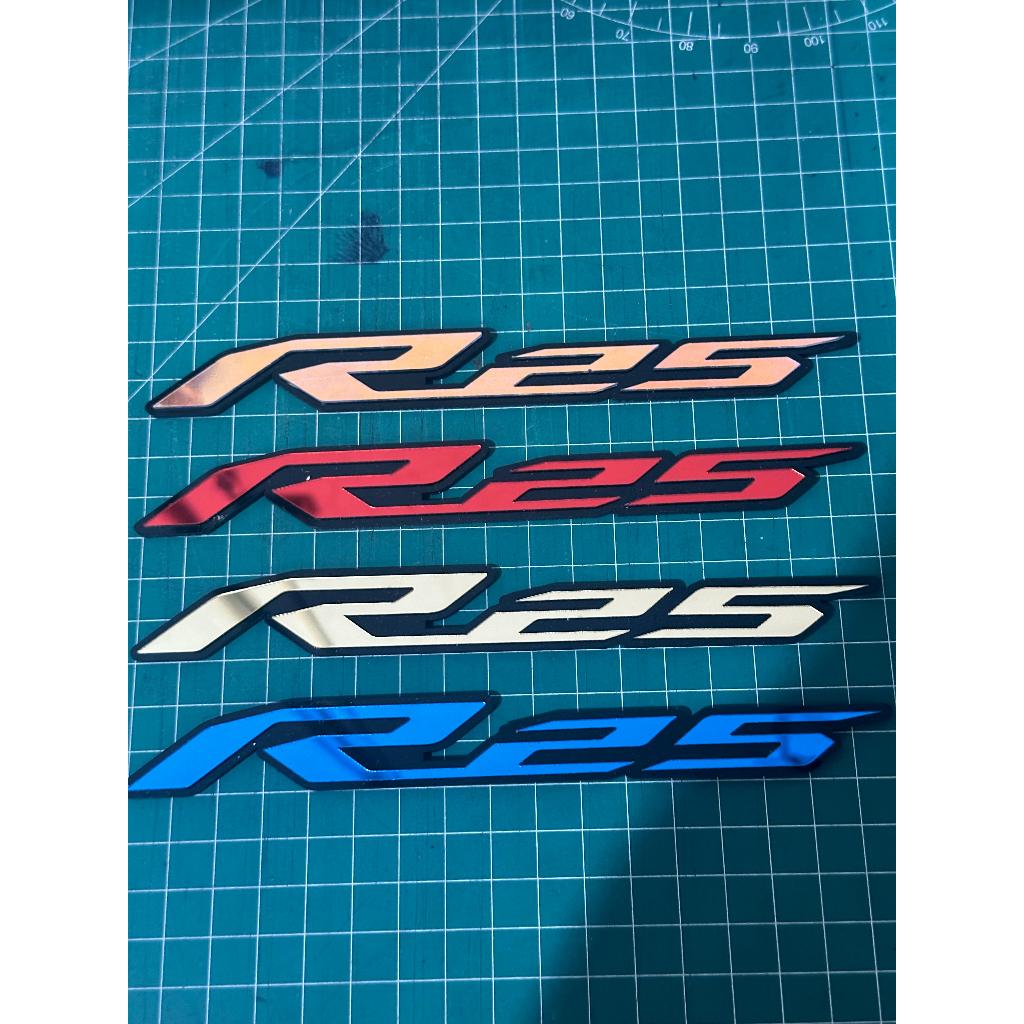 A pair of 3d R25 emblems 3d R25 writing body variations sticker motor ...