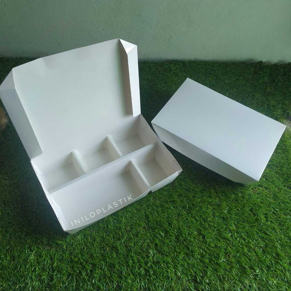 PUTIH White 5-piece Laminated Lunch Box/Plain White Kraft Paper Lunch ...