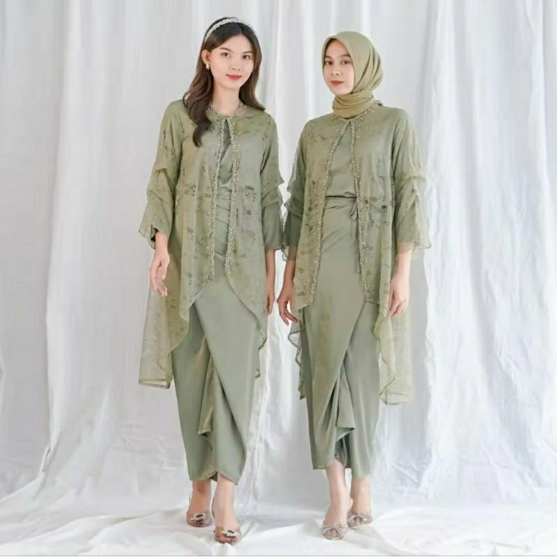 NEWEST JUMBO READY / GAMIS SAGE GREEN MAUVE AGHNIA DRAWN SATIN DRESS ...