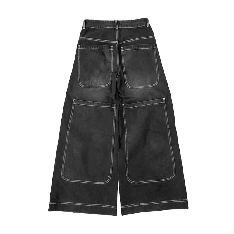 - Four Pockets Wide Leg Jeans | Jnco Y2K Big Pocket Skate Pants ...
