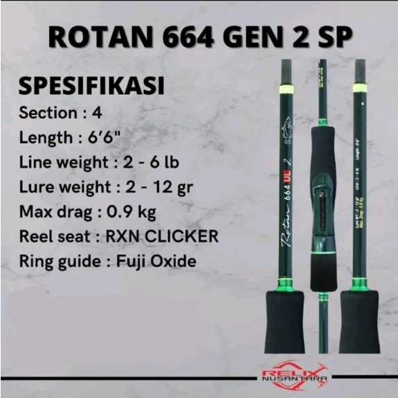 Rattan Rod Relix Nusantara Gen 2 664 SP 2-6 lbs Travel Rod | Shopee ...