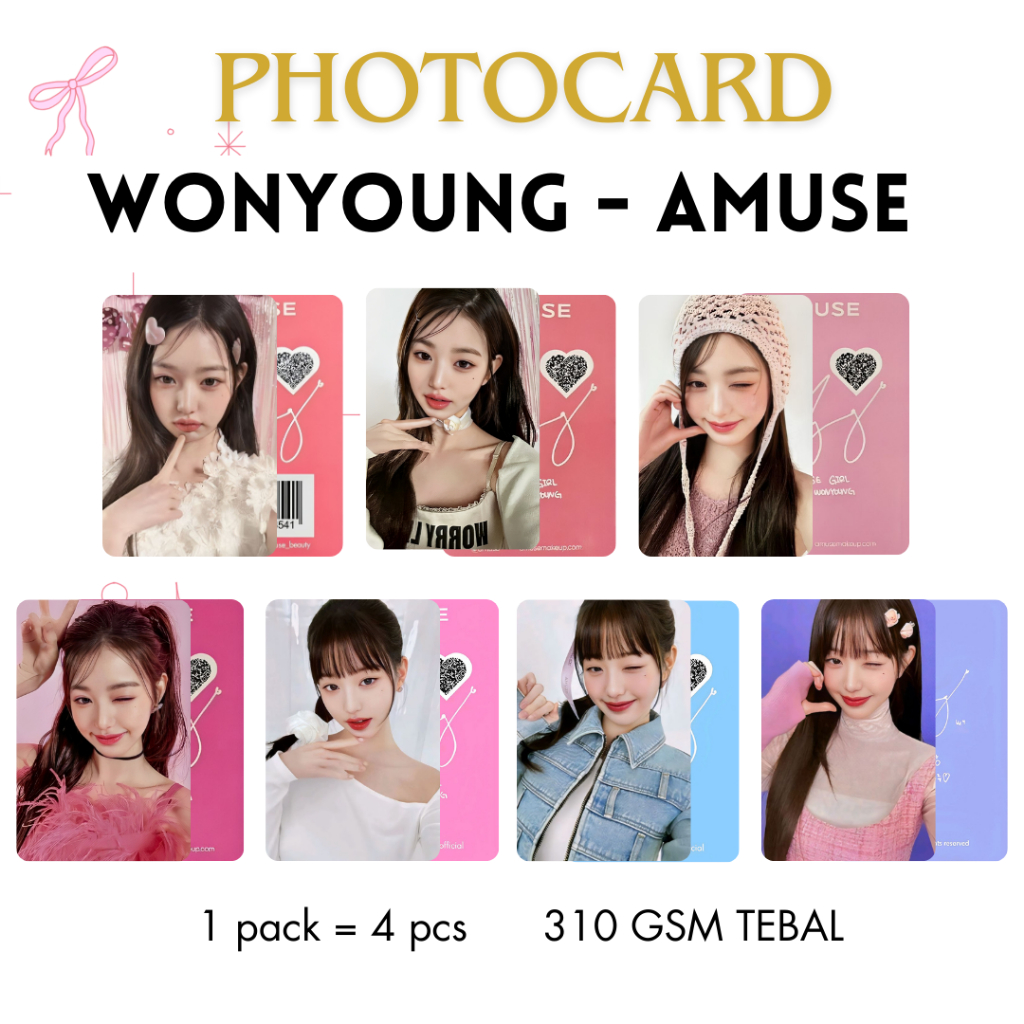 Photocard Wonyoung X Amuse Lip (Contains 4 PCS)- Premium Photocard 2 sides Ive Wonyoung Amuse ...