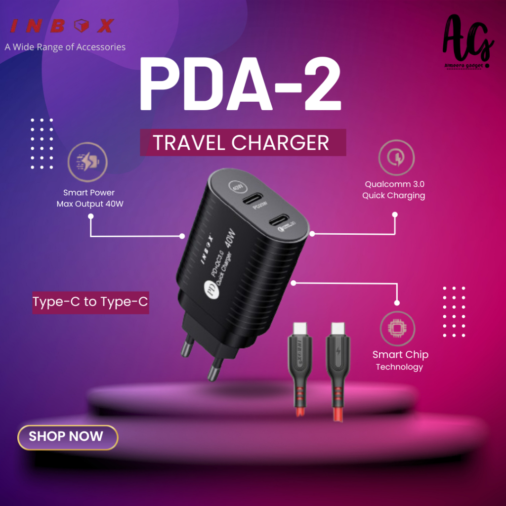 Charge Inbox Adapter PDA-2 40W QC 3.0 Smart Chip 2 ports FAST CHARGING ...