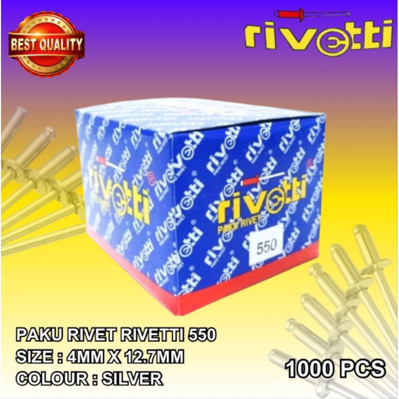 Rivetti 550 Rivet Nails size 4mm x 12.7mm contains 1000 pcs | Shopee ...