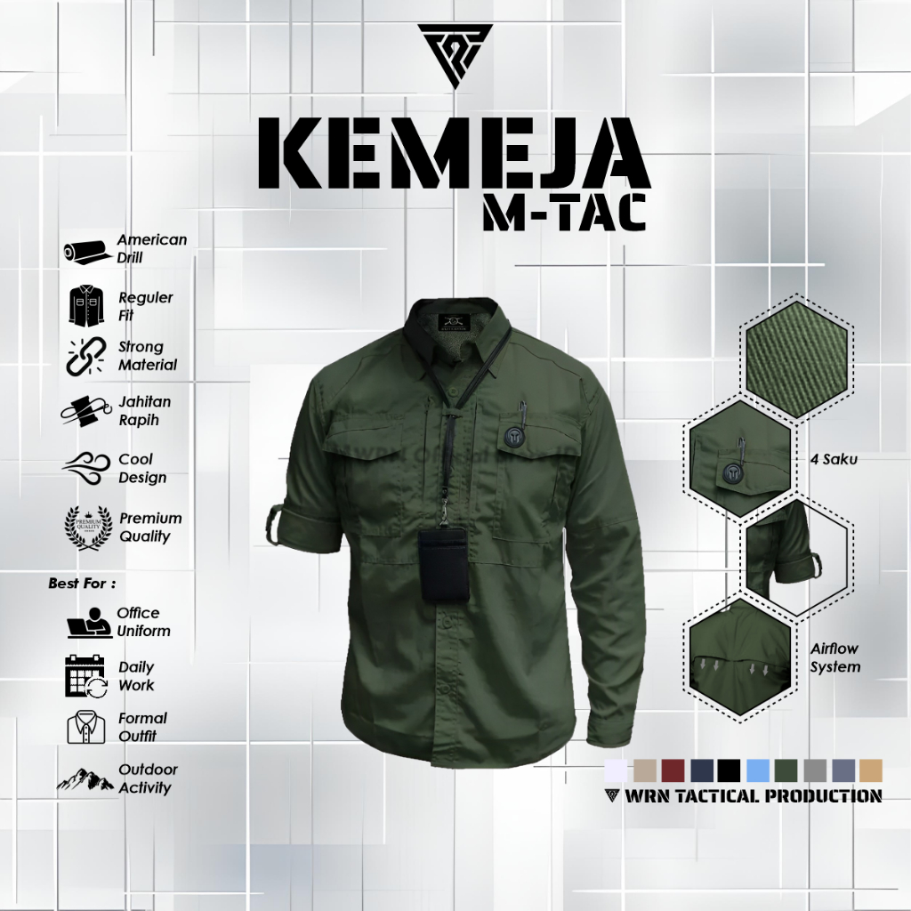 KEMEJA WRNTAC.ID - Tactical Shirt Men Women M-Tac Long Sleeve American ...