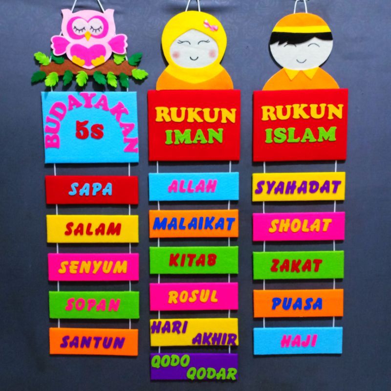HIASAN DINDING Rukun Iman Rukun islam Culture 5S For Class Decoration ...