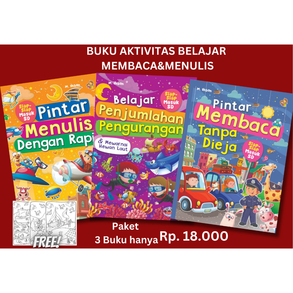 Learning Activity Book For Kindergarten & Paud Children I Can Write ...