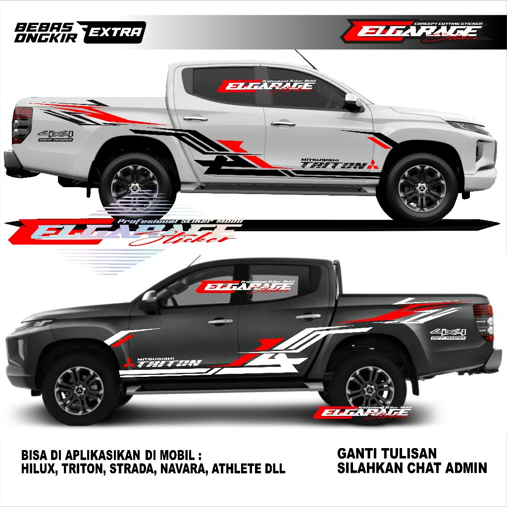 New mitsubishi Triton car stickers, cutting stickers, side body ...