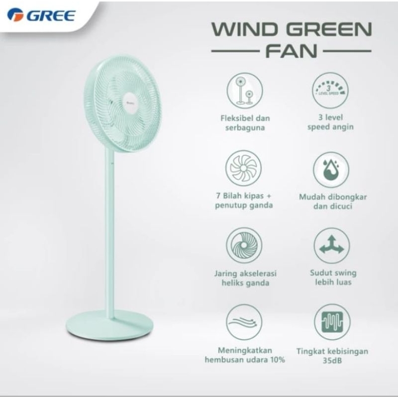 Standing Fan / Stand Fan Gree Wind Green Fan 12 Inch GCF-12iGN and 14 ...