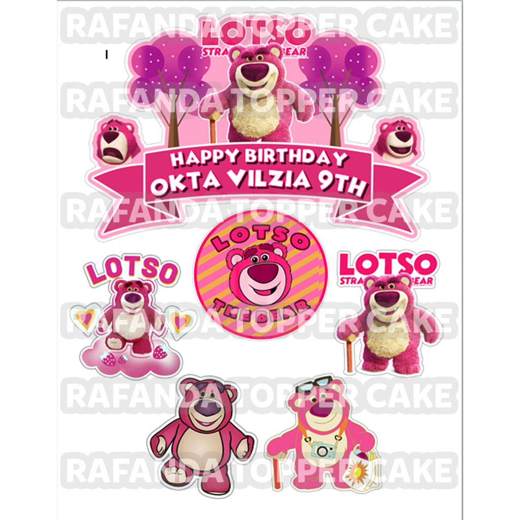 Lotso Birthday Cake Topper Birthday Decoration | Shopee Malaysia