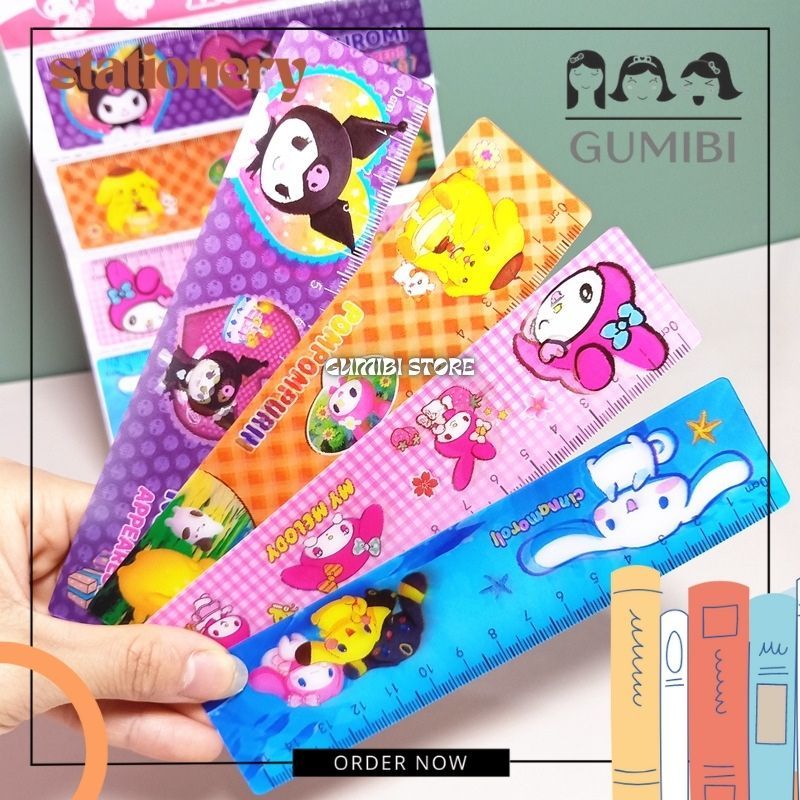 Sanrio 15CM RULER 3 DIMENSIONAL RULER SANRIO CUTE MOVE IMAGE LINE ...