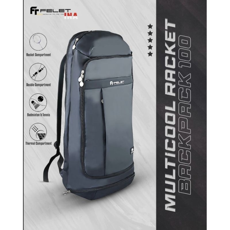 Original Felet MULTICOOL RACKET Badminton Backpack RACKET Bag | Shopee ...