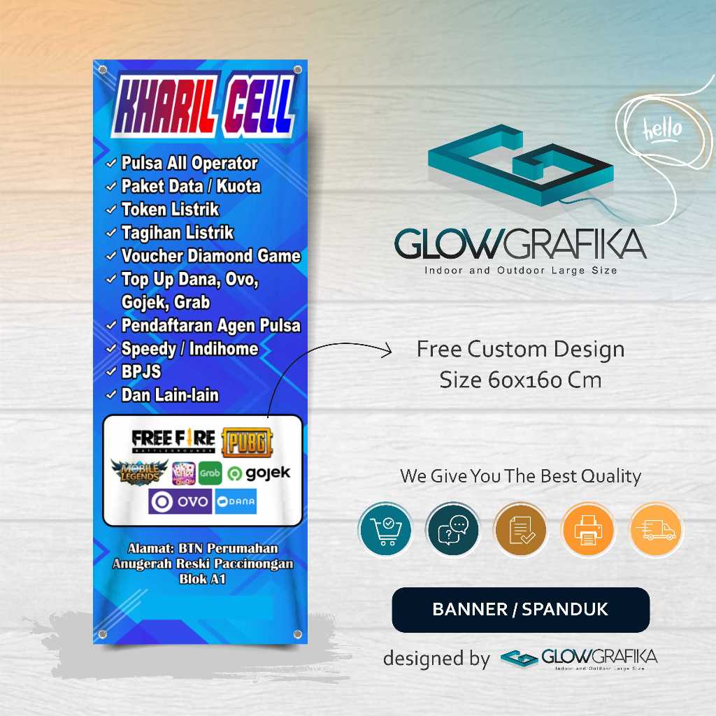 Print Khairil Cell Banner Custom Free Design | Shopee Malaysia