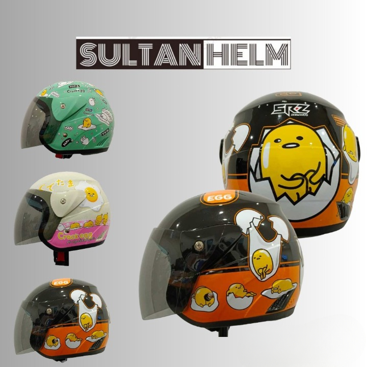 EVOLUTION HELMET CRACK MOTIF EGG SERIES HALF FACE MODEL GM EVO SNI ...