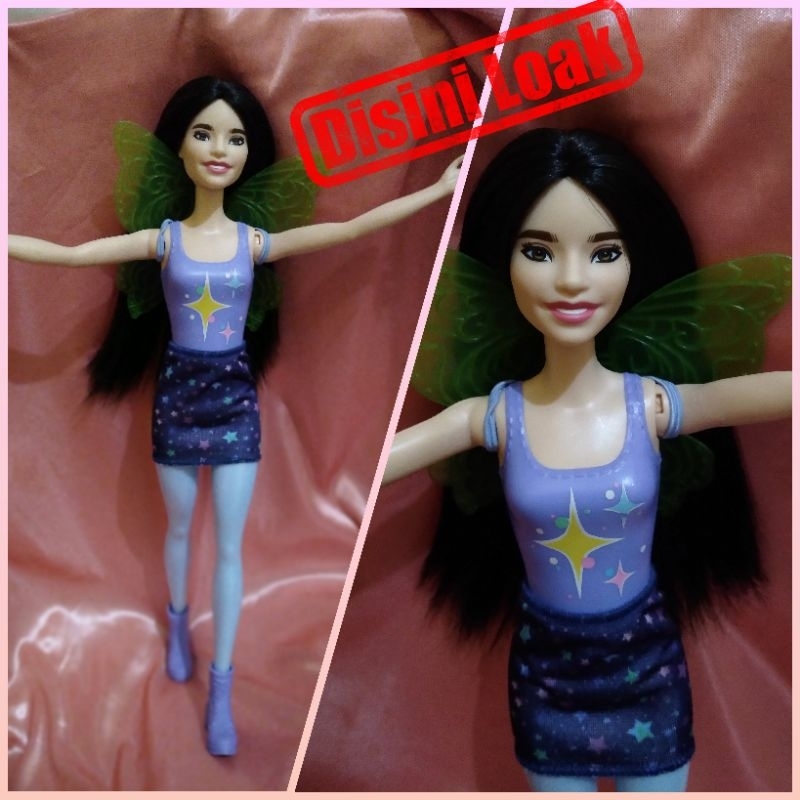 HITAM Barbie doll Children sultan color reveal wing fairy doll original ...