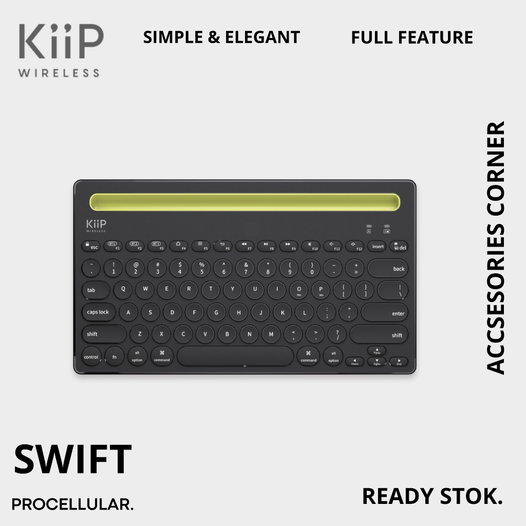 Kiip SWIFT Keyboard Wireless Bluetooth Multi Device Dual Mode | Shopee ...