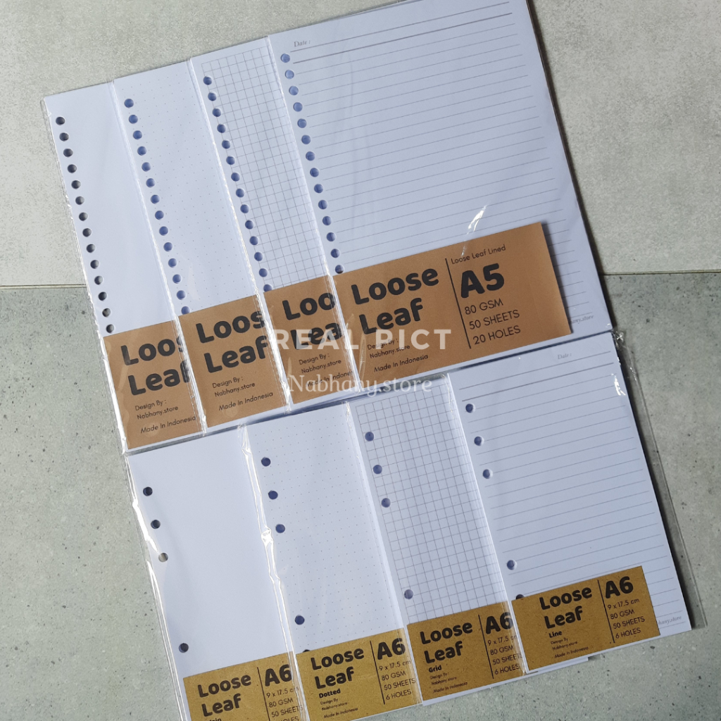 PUTIH Fill the BINDER | Binder Paper | Loose LEAF WHITE & COLOR A5 A6 ...