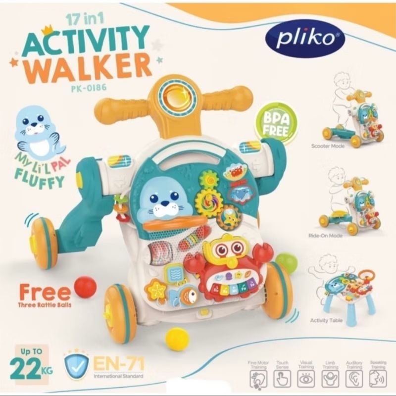 HIJAU Pliko activity walker 17 in 1 preloved green | Shopee Malaysia