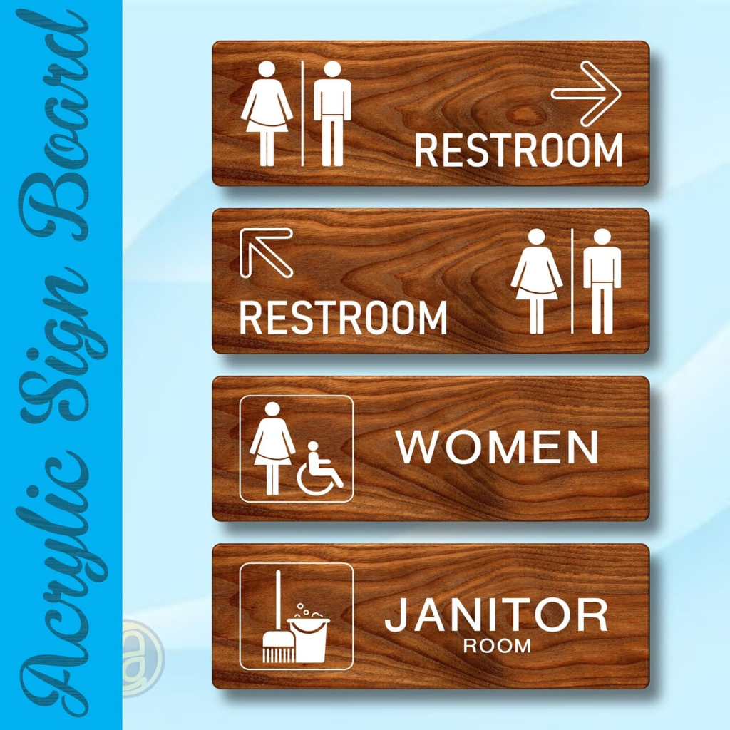 Acrylic Board Direction Sign Writing Restroom Aesthetic Sign Toilet ...