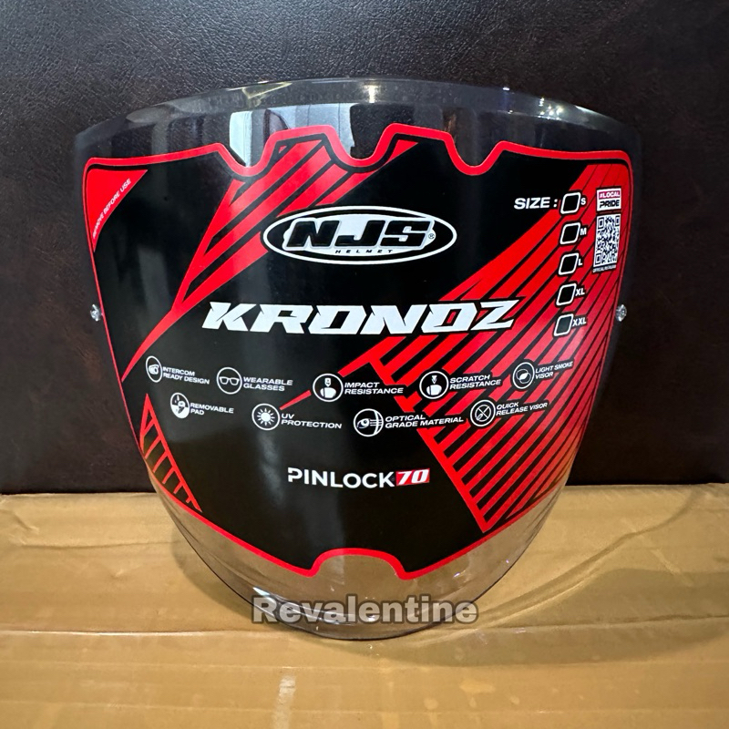 Original NJS KRONOZ LIGHTSMOKE VISOR | Clear KRONOS HALF FACE HELMET ...